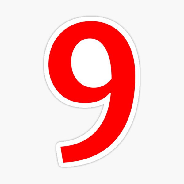 "Red color Number 9 " Sticker for Sale by WECreations | Redbubble