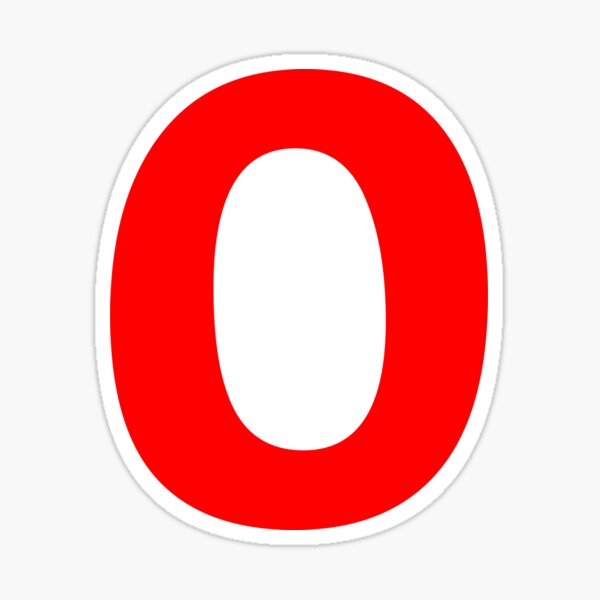"Red color Number 0 " Sticker for Sale by WECreations | Redbubble