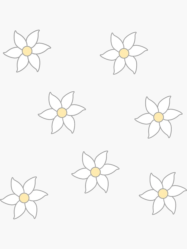 "Cute white flowers sticker pack" Sticker for Sale by melsticker ...