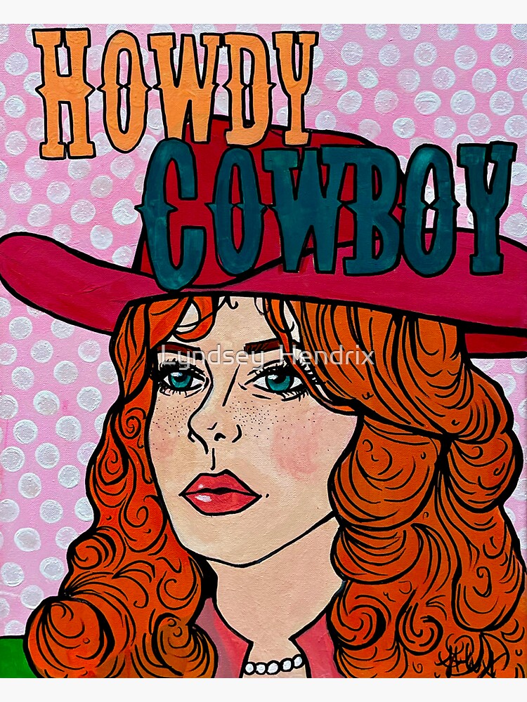 "Howdy Cowboy Pop Art Painting" Sticker for Sale by lyndseyhen | Redbubble
