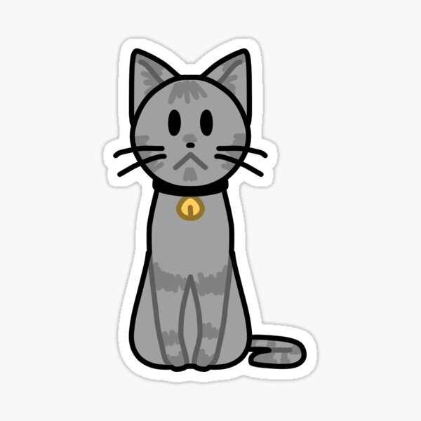 "Grey Cat " Sticker for Sale by trinsdoodles | Redbubble