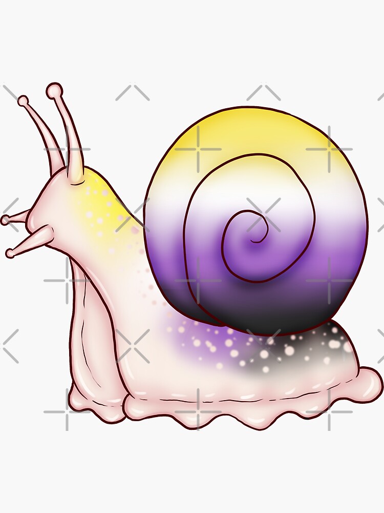 "Pride Snail - Non Binary" Sticker for Sale by Sketchy-Pique | Redbubble