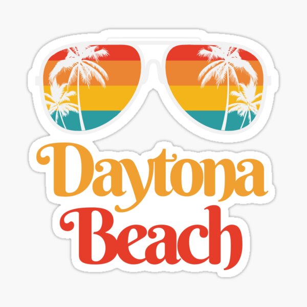 "Retro Daytona Beach FL Sunglasses" Sticker for Sale by igfacemasks ...