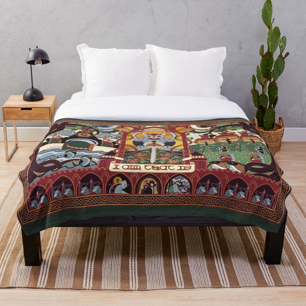 "Redwall Tapestry - Martin The Warrior - I AM THAT IS" Throw Blanket ...