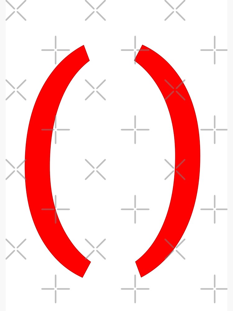 Póster «Corchetes redondos de color rojo / paréntesis / corchete ...