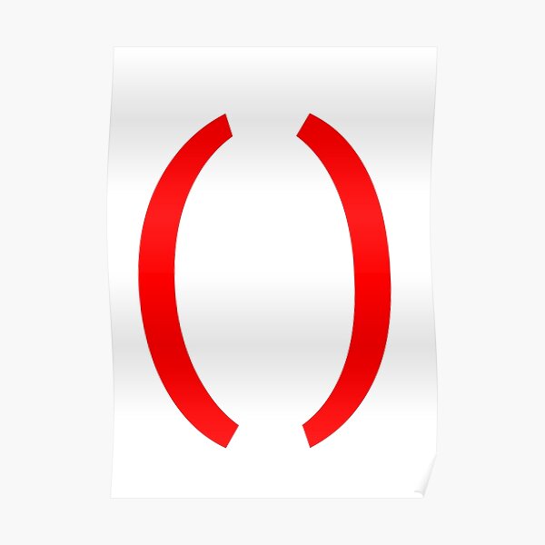 Póster «Corchetes redondos de color rojo / paréntesis / corchete ...