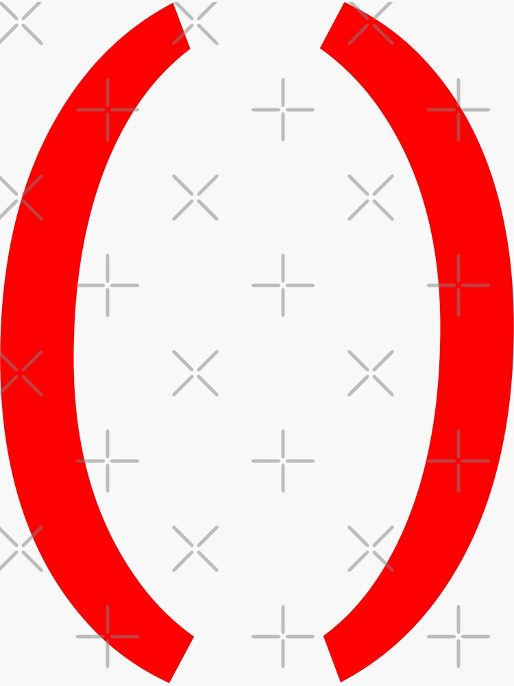 Pegatina «Corchetes redondos de color rojo / paréntesis / corchete ...