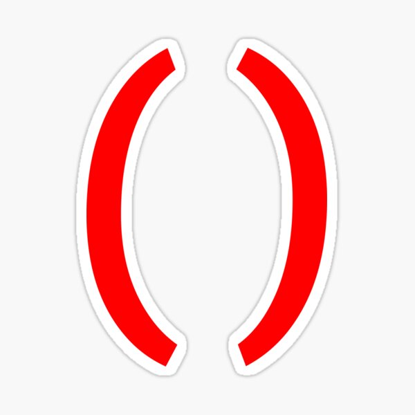 Pegatina «Corchetes redondos de color rojo / paréntesis / corchete ...