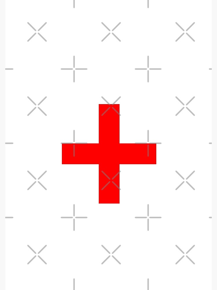 "Red color Plus mark / Red Cross / Plus" Poster for Sale by WECreations ...