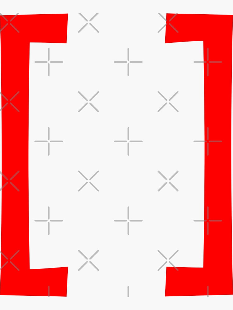 "Red color Square Brackets" Sticker for Sale by WECreations | Redbubble