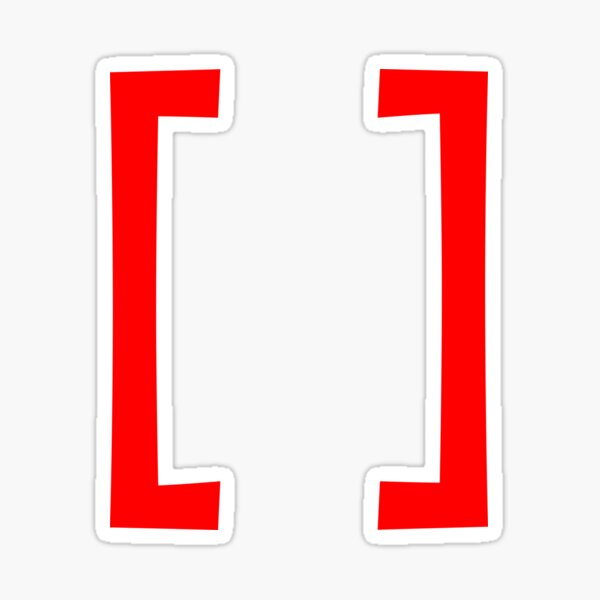 "Red color Square Brackets" Sticker for Sale by WECreations | Redbubble