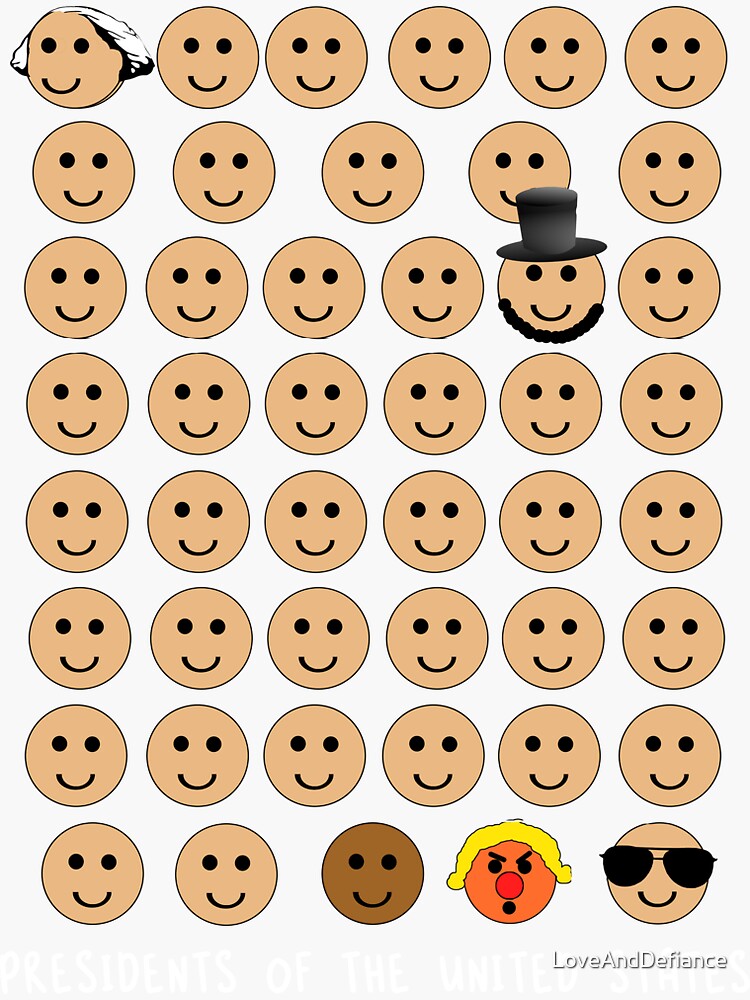 " Presidents of the United States Emojis" Sticker for Sale by ...