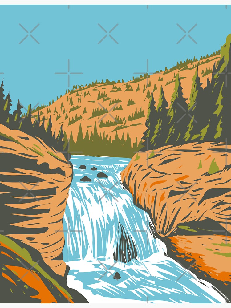 "Firehole Falls Yellowstone National Park" Sticker for Sale by Ermland ...