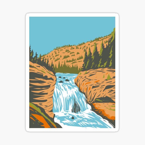 "Firehole Falls Yellowstone National Park" Sticker for Sale by Ermland ...