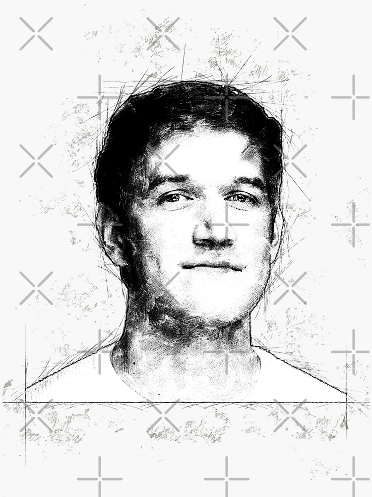 "Bo Burnham Custom Made Sketch Portrait-Bo Burham:Inside" Sticker for ...