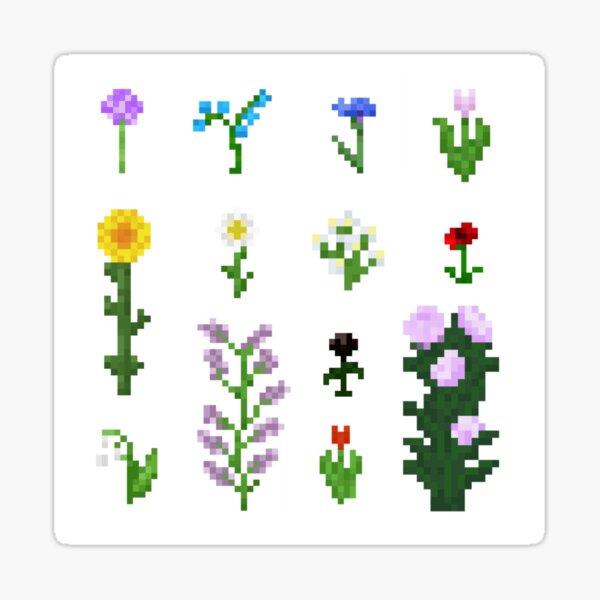 "Minecraft Flower Sheet" Sticker for Sale by boyinboxes | Redbubble
