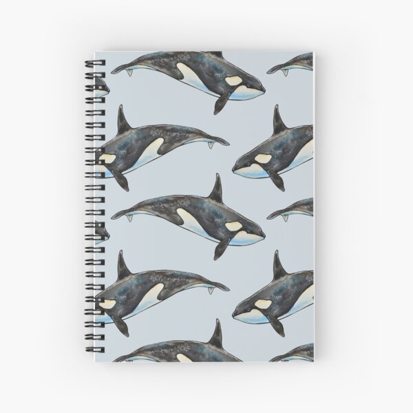 "Orca on blue" Spiral Notebook by Artkettu | Redbubble