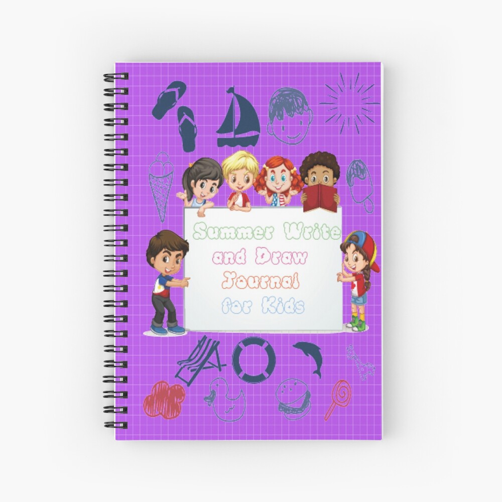 Cuaderno de espiral «Diario de escritura y dibujo de verano para niños ...