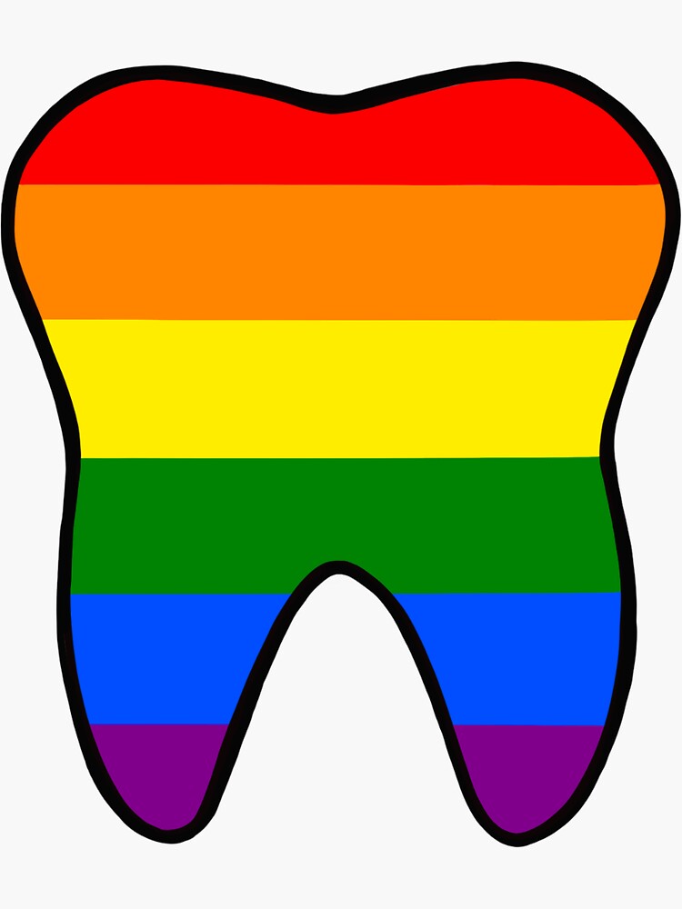 "Rainbow pride tooth" Sticker for Sale by BadoCatto | Redbubble