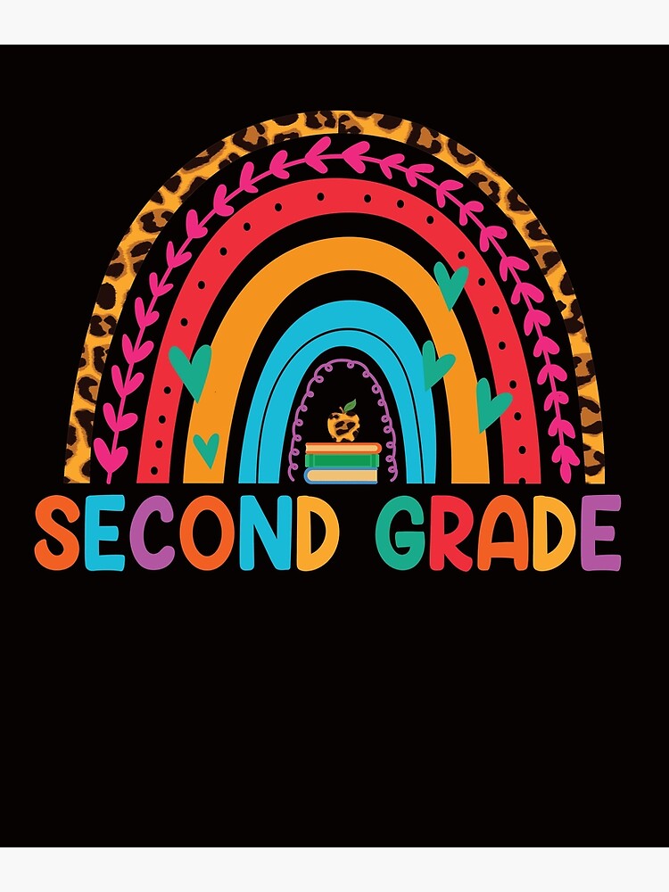 "Second Grade Rainbow Back To School Teacher 2nd Grade Squad" Poster ...
