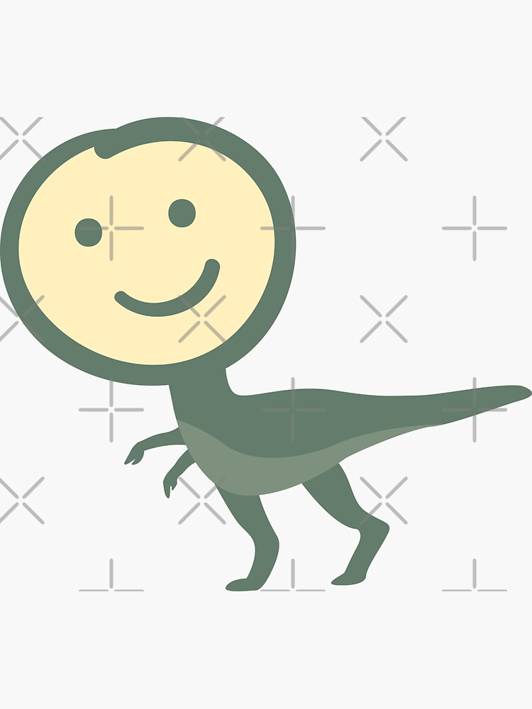 "T-Rex Smiley Face" Sticker by Spindriftmerch | Redbubble
