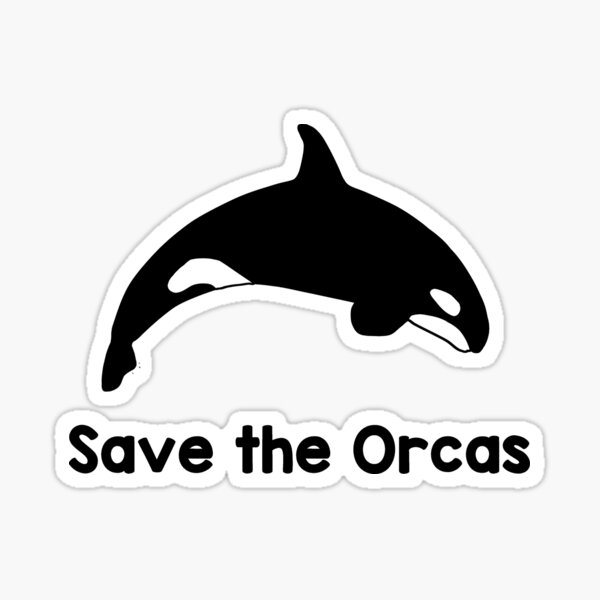 "Save the Orcas" Sticker for Sale by enviro-of-tmrw | Redbubble