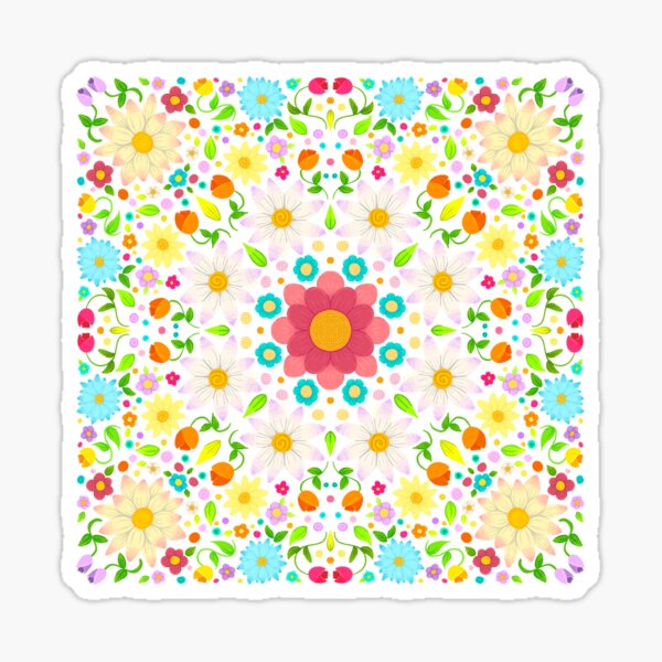 "Flower Pattern Circular Design" Sticker by Hannah-J04 | Redbubble