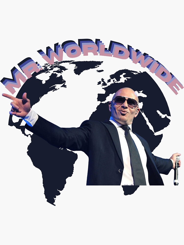 "Pitbull aka Mr Worldwide" Sticker for Sale by lunajoon | Redbubble