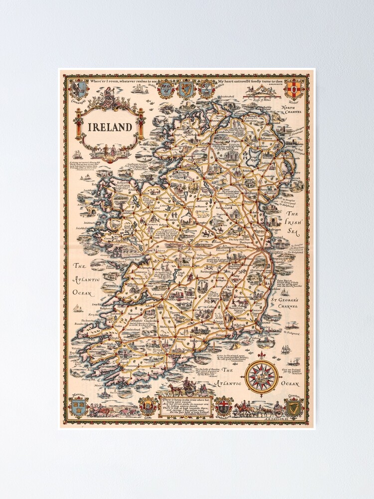 "1927 vintage Ireland map" Poster for Sale by mappendant | Redbubble