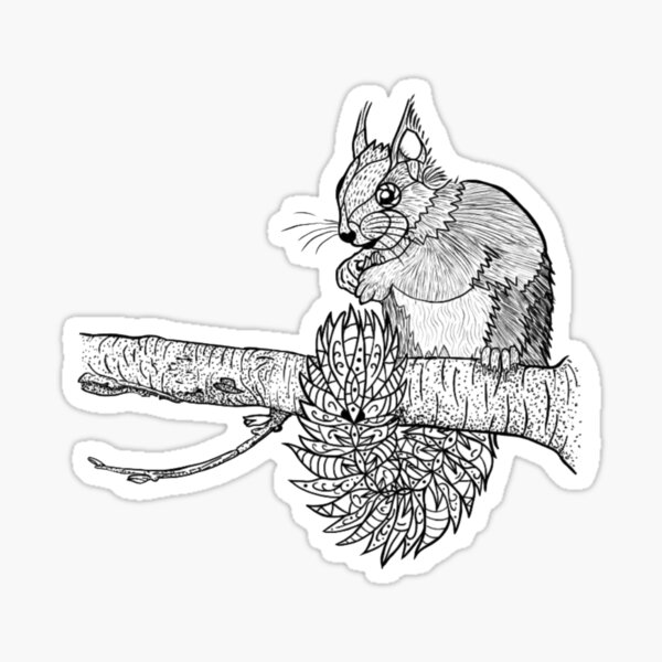 "Squirrel mandala " Sticker for Sale by Diox-strangest | Redbubble