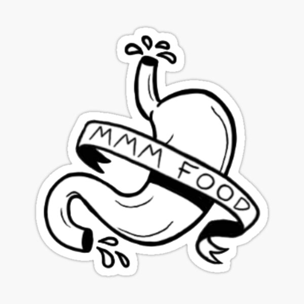 "Mmm food " Sticker for Sale by Diox-strangest | Redbubble