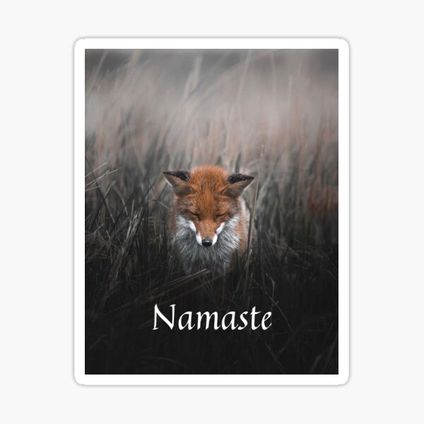 "Namaste Red Fox" Sticker for Sale by Shywulfe | Redbubble