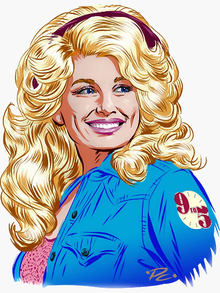 "Dolly Parton - An illustration by Paul Cemmick " Sticker by ...