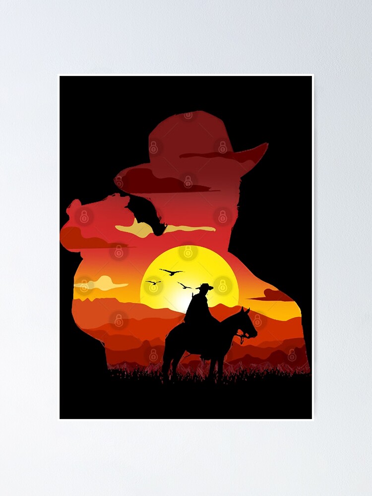 "Arthur Morgan SunSet Silhouette " Poster for Sale by Birthwrig | Redbubble