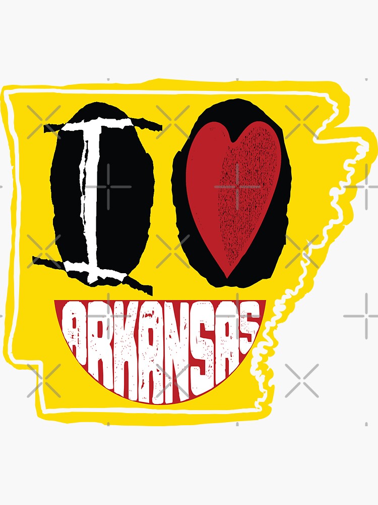 "I Love Arkansas Smiling Happy Face" Sticker for Sale by pelagio ...