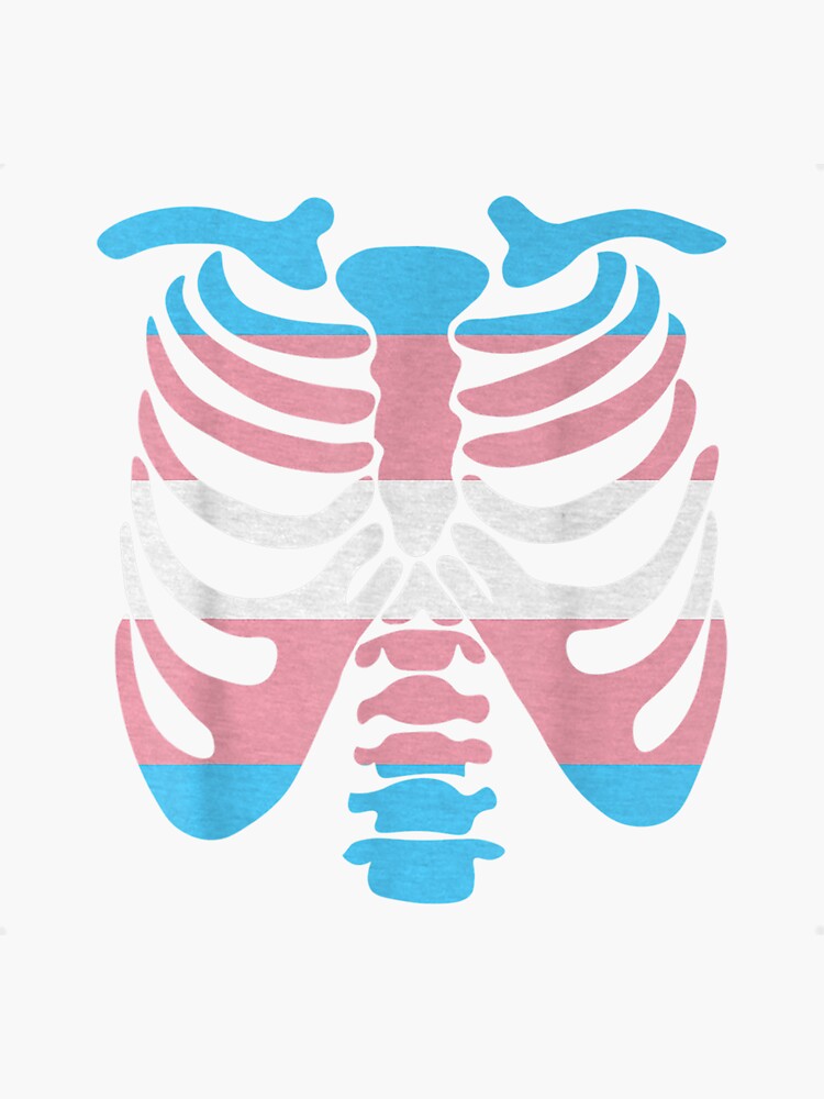 "Transgender Flag Rib Cage" Sticker for Sale by patriciaa12 | Redbubble