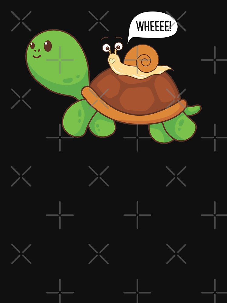 "Cute Snail Riding on Turtle Yelling Whee Funny" T-shirt by Merchking1 ...