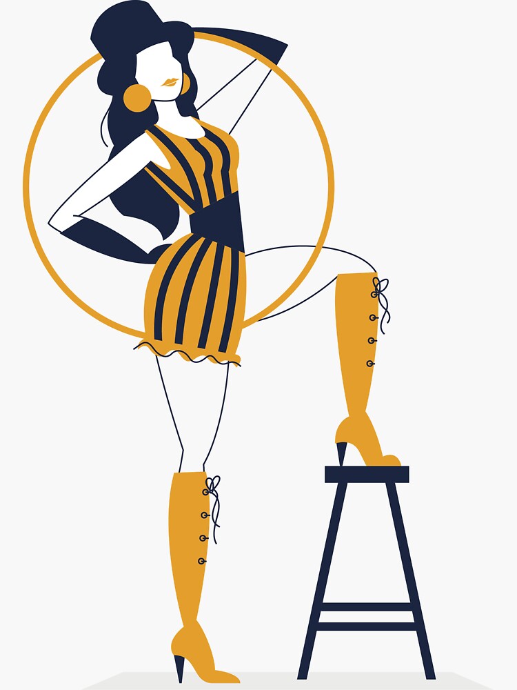 "Burlesque girl" Sticker by Motekita | Redbubble