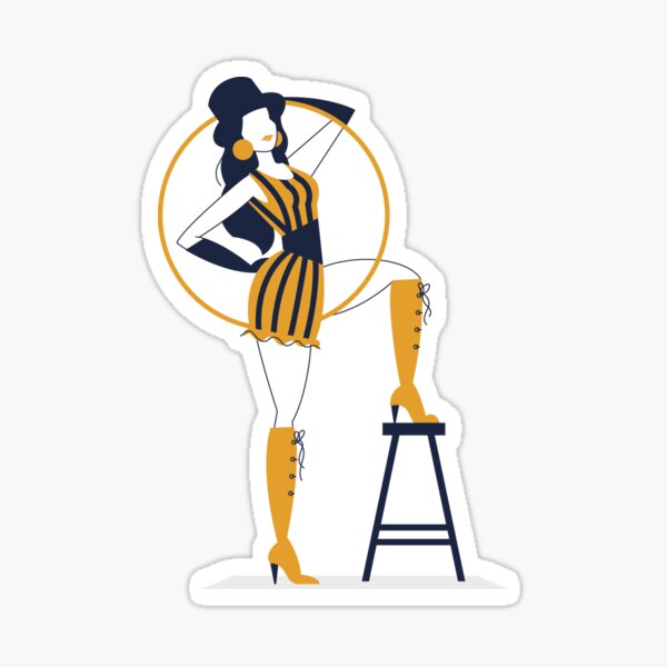 "Burlesque girl" Sticker by Motekita | Redbubble
