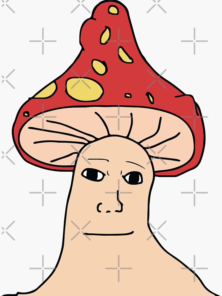 Pegatina «Meme de hongo Shroomjak de color» de Rzera- | Redbubble