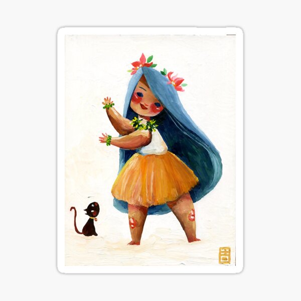 "Hula girl " Sticker by Catano2000 | Redbubble