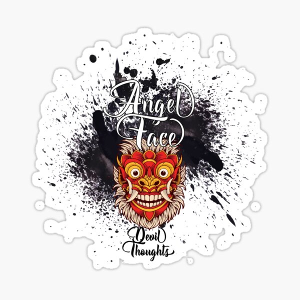 "Devil thoughts - Angel Face" Sticker for Sale by GeepoxCreations ...