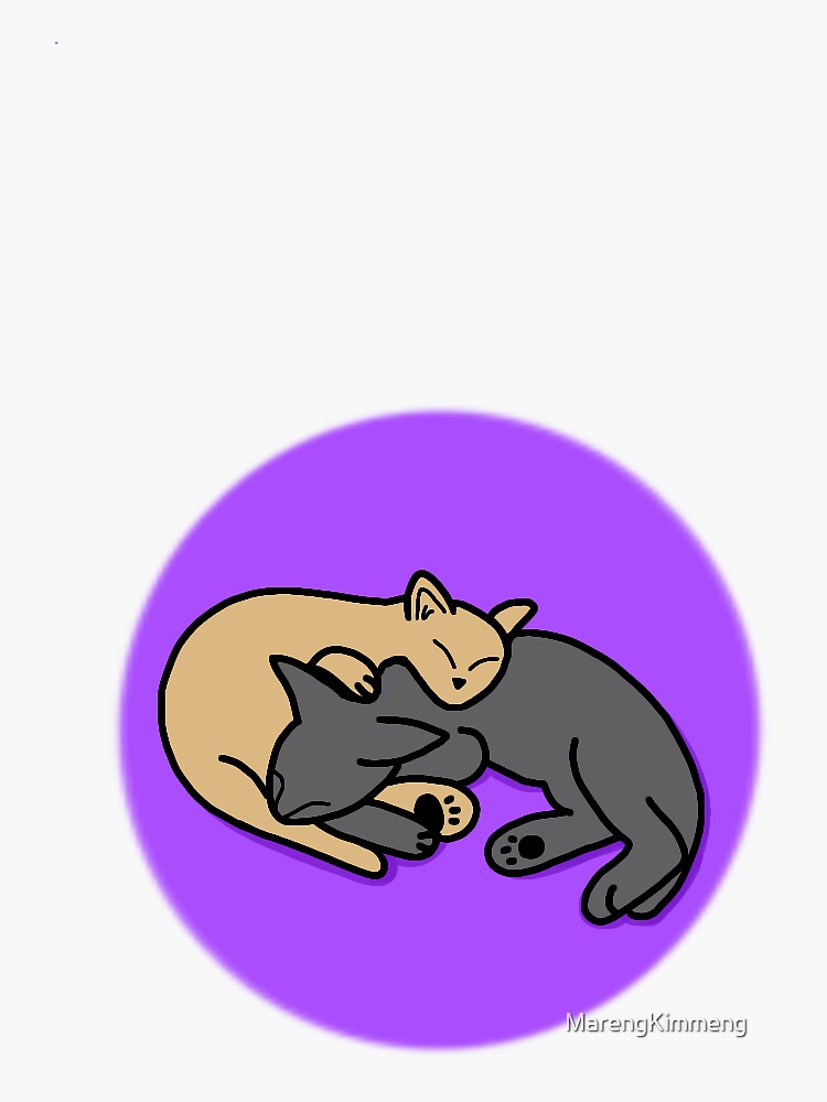 "Cat hug " Sticker by MarengKimmeng | Redbubble