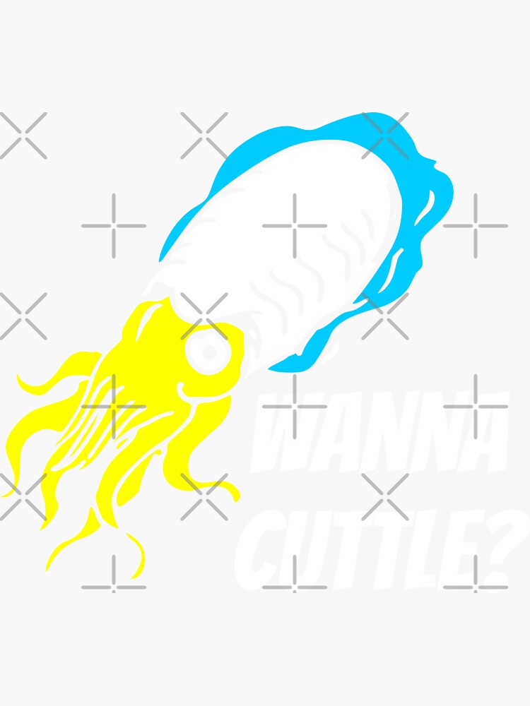 "Wanna Cuttle Cute Cuttlefish Cuddle Pun " Sticker by Merchking1 ...