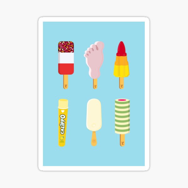 "mix of Ice lollies pastel blue background" Sticker for Sale by ...