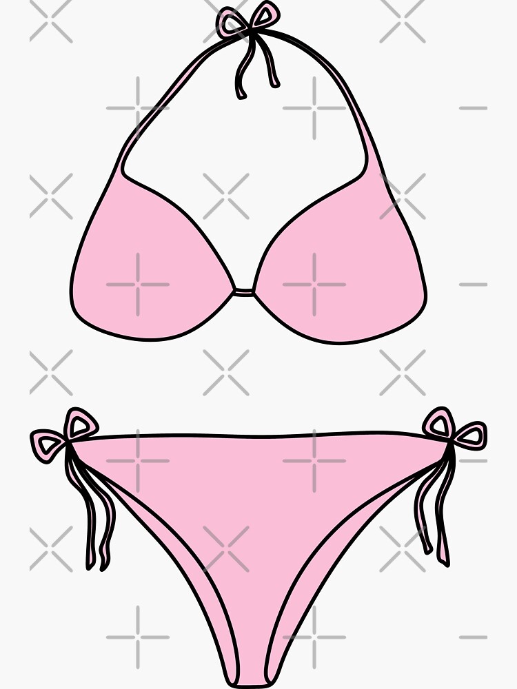 Cute Pink Bikini Sticker By Themadesigns Redbubble