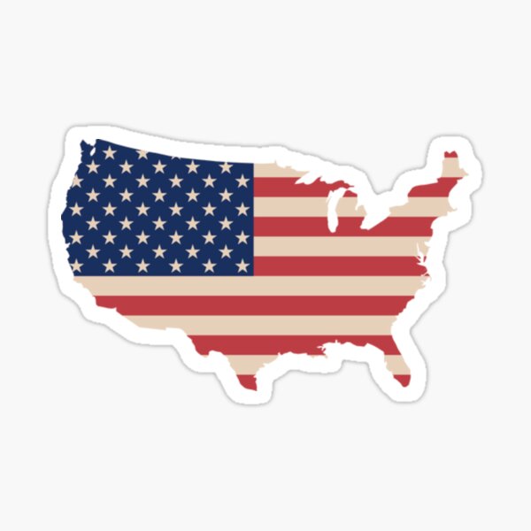 "USA map and flag" Sticker for Sale by logodeal | Redbubble