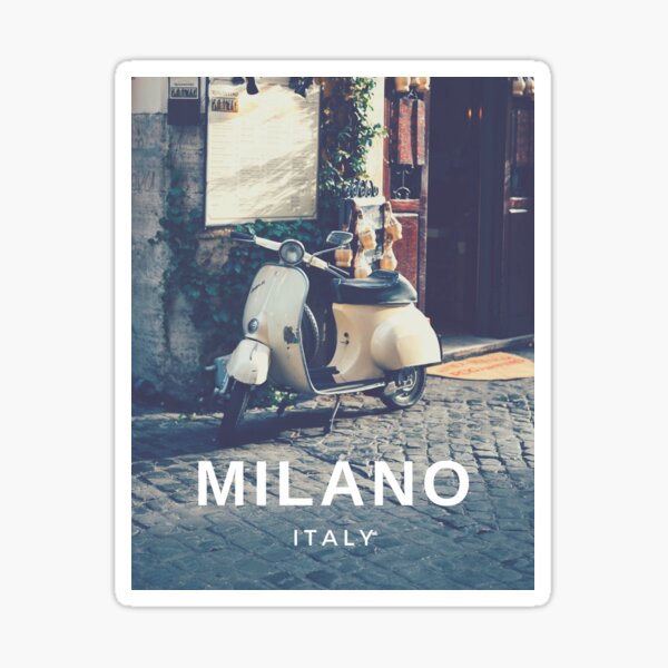 "Vespa, Milan, Milano, Italy" Sticker for Sale by kyramiller106 | Redbubble