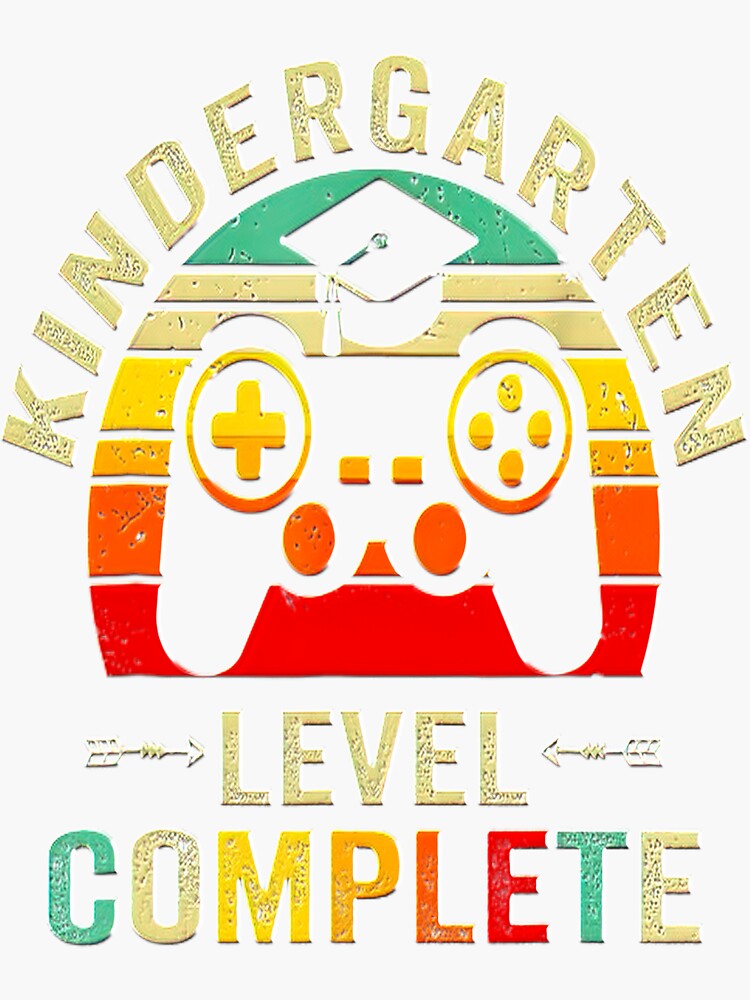 "Vintage Kindergarten Graduation Level Complete Video Gamer" Sticker ...