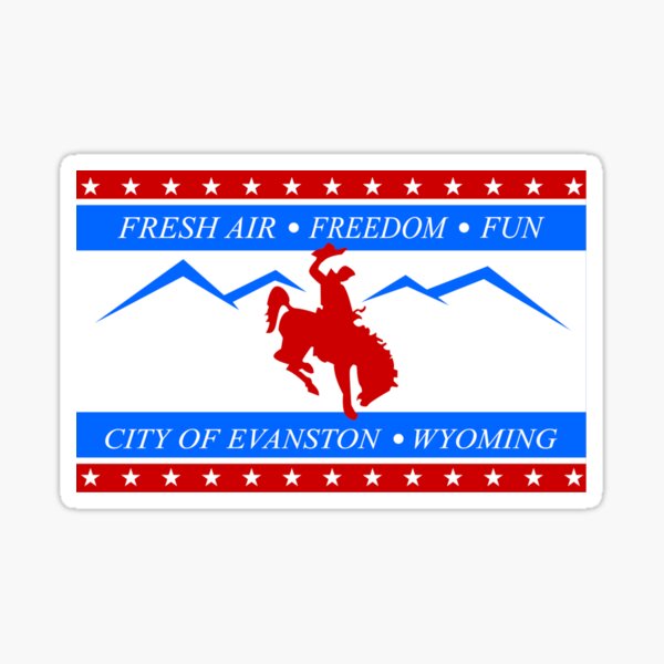 "Flag of Evanston, Wyoming" Sticker for Sale by Shav | Redbubble